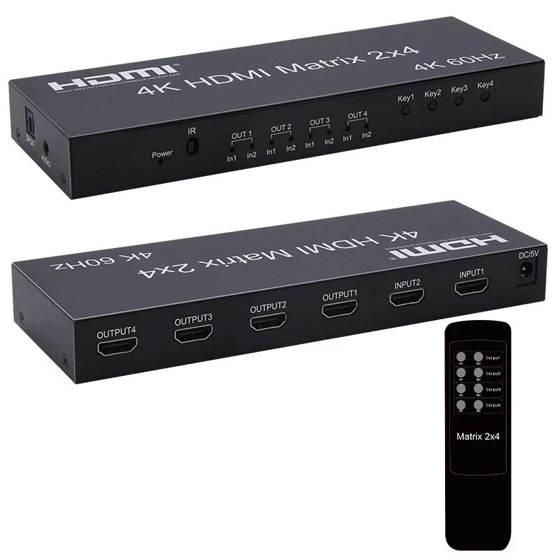HDMI матричный коммутатор 2x4 with US Plug