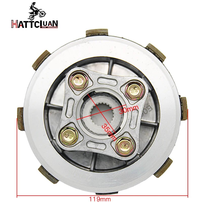 HATTCLUAN мотоциклетный фрикционный диск сцепления, центральная внешняя муфта в сборе для Honda CBF125 SDH125-51 SDH125-51A WH125-7 WH125-8 KVX