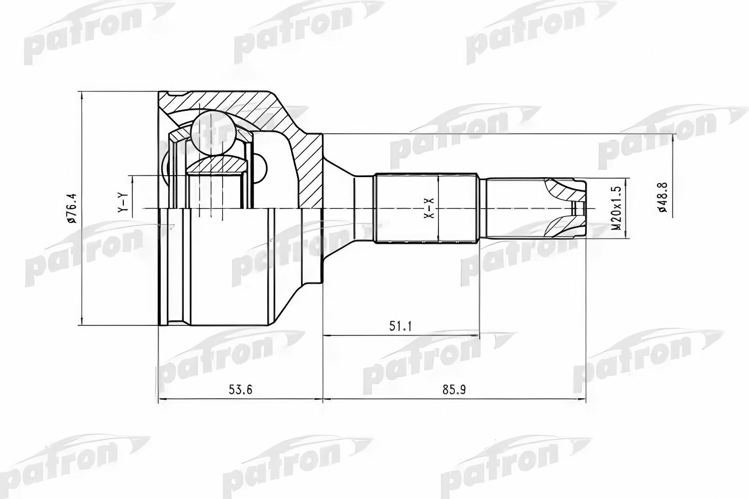 Шрус наружный, для БМВ X5, X6, Ситроен C3 1