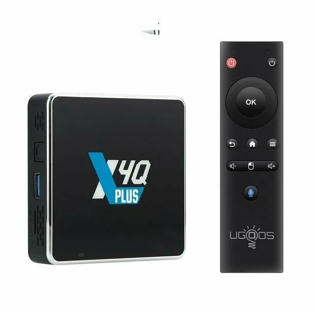 Караоке-система/ТВ-приставка Ugoos X4Q Plus Amlogic S905X4 Cortex-A55, 4Гб/64Гб, Android11 Двухдиапазонный Wi-Fi 2,4 ГГц/5 ГГц медиа-плейер