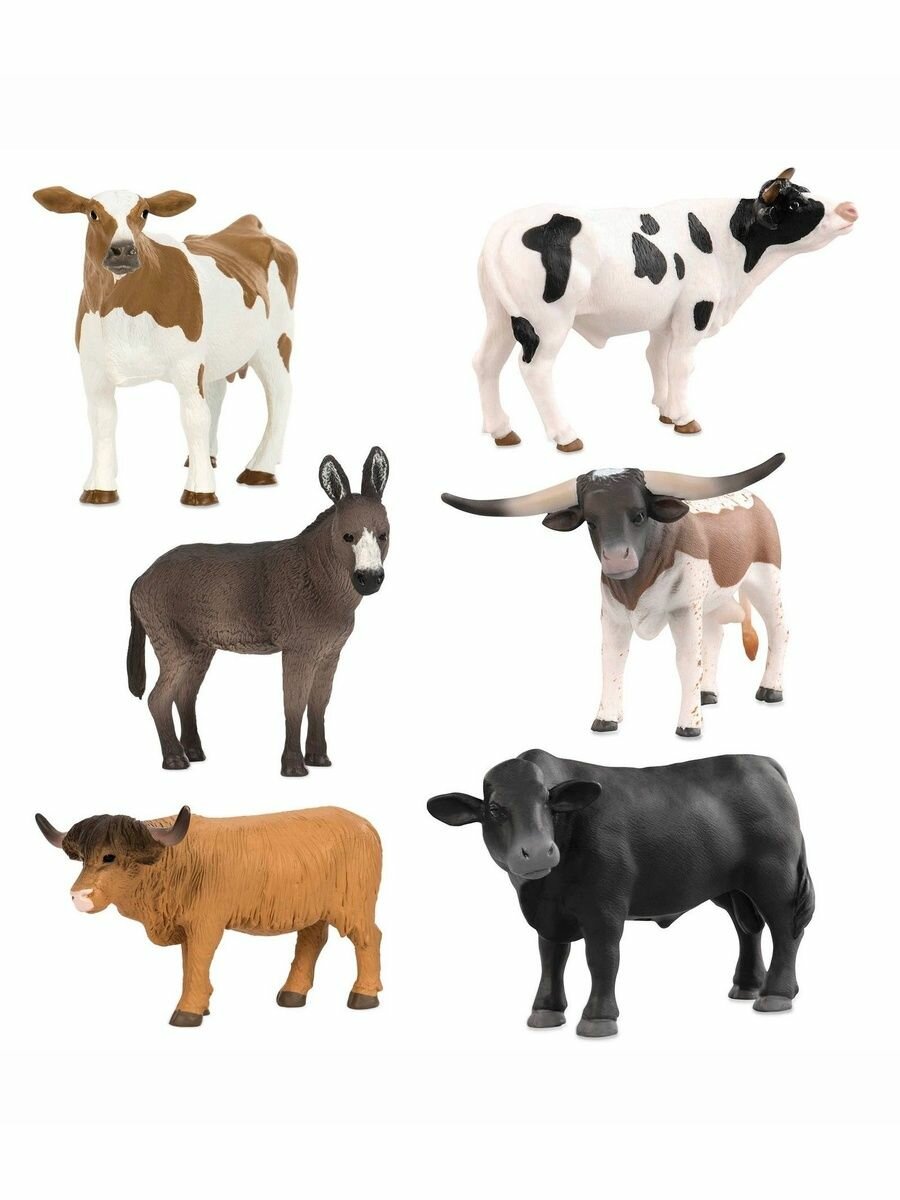 TERRA BY BATTAT Игровой набор с фигурками Обитатели фермы 6 животных коллекционные миниатюры для детей от 3 лет