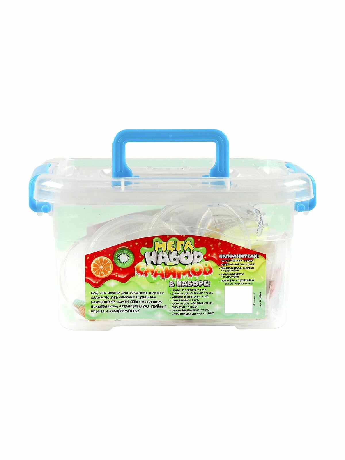 Набор для опытов "Мега набор. Фрукты. Сделай слайм", игрушка-антистресс своими руками, эксперименты для детей в домашних условиях, юный химик, 25+ предметов
