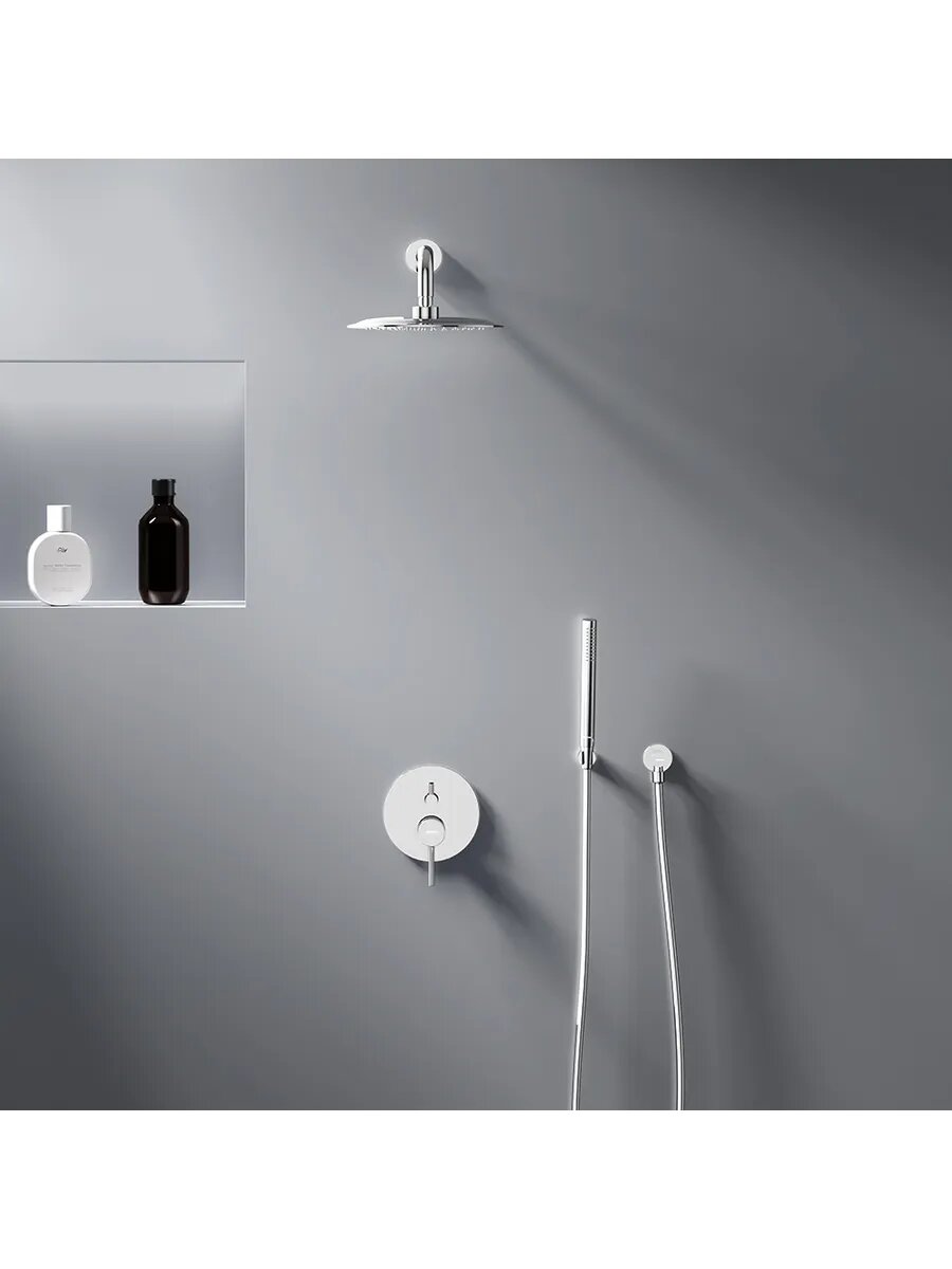 Душевая система с тропическим душем Damixa Aurora, встраиваемая