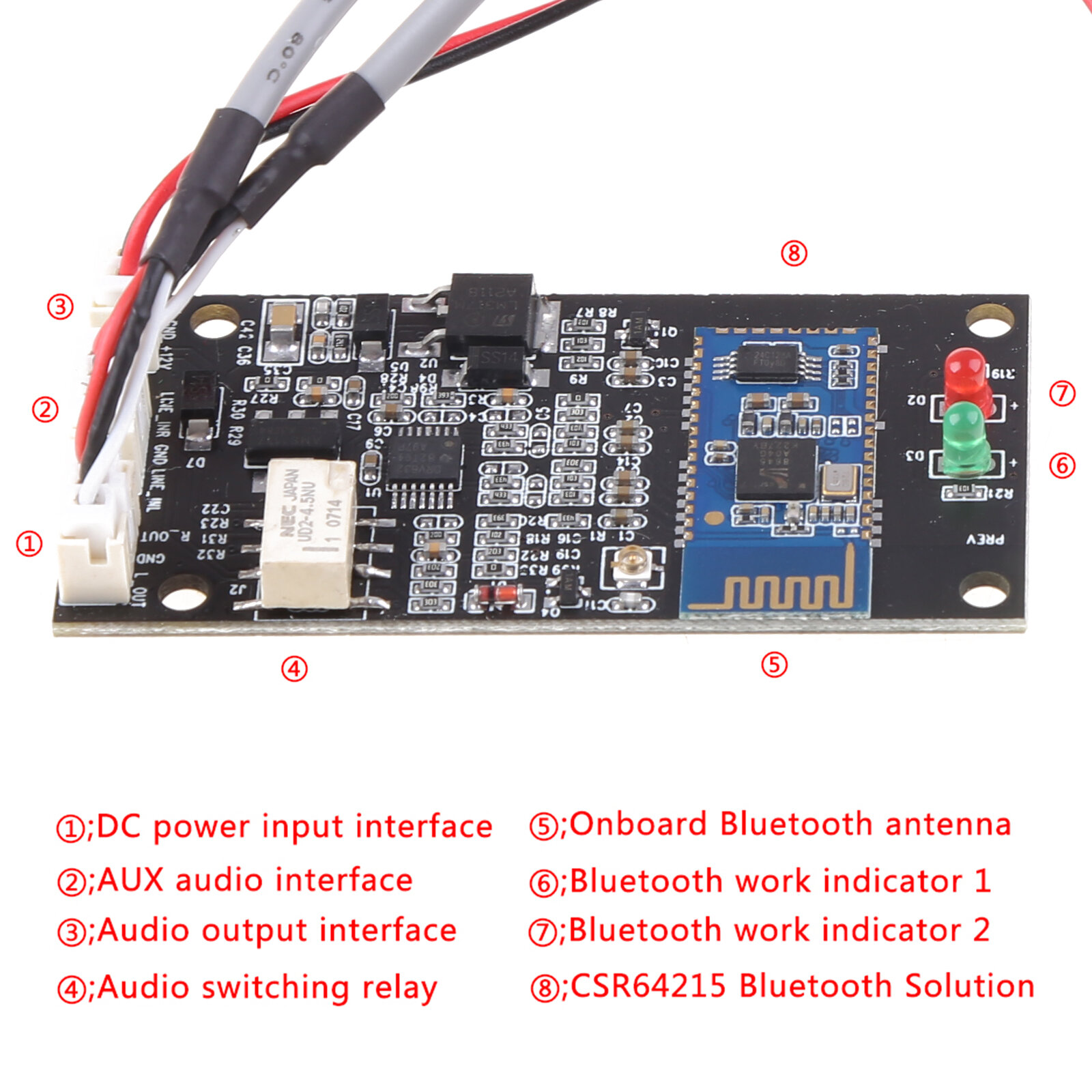 CSR8645 Amplifier 4.2 Wireless Lossless Bluetooth-compatible Audio Stereo — фото 1