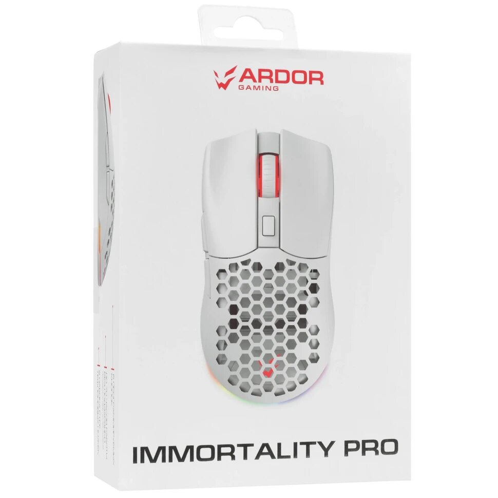 Мышь беспроводная/проводная ARDOR GAMING Immortality PRO Wireless [ARDW-IMP3370-WT] белый