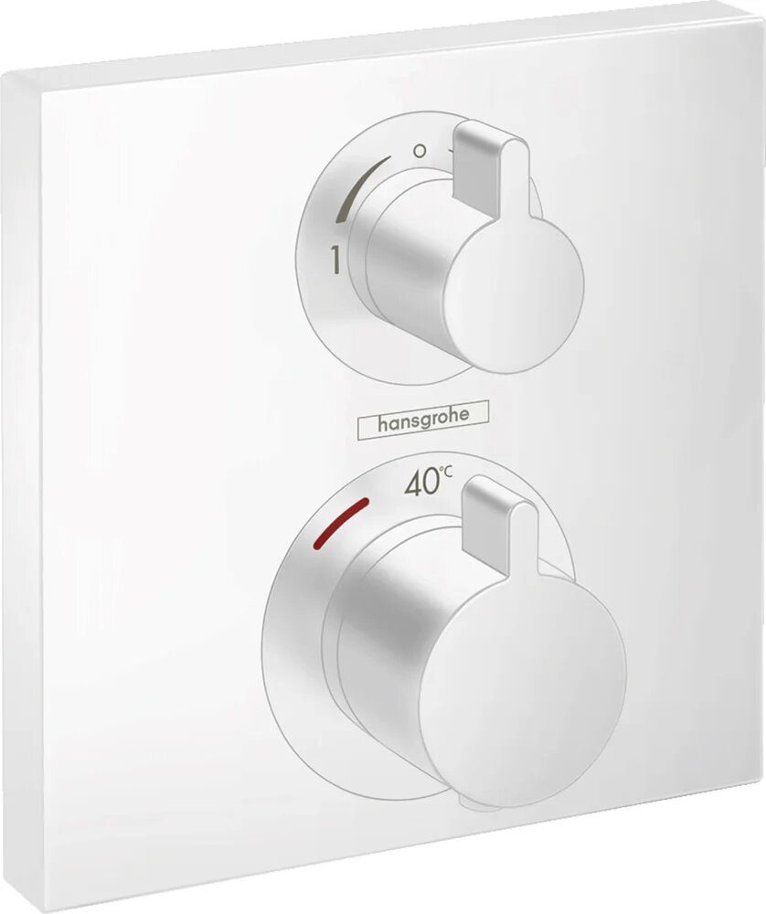 Термостатический смеситель встраиваемый Hansgrohe Ecostat Square 15714700 для душа, матовый белый
