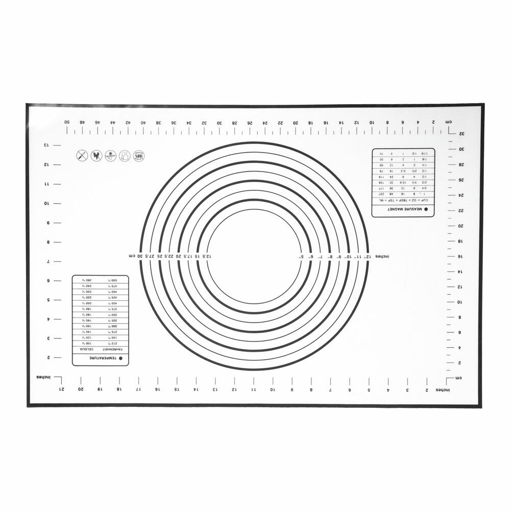 Силиконовая подставка для замешивания теста, большая черная разделочная доска с утолщенным антипригарным покрытием