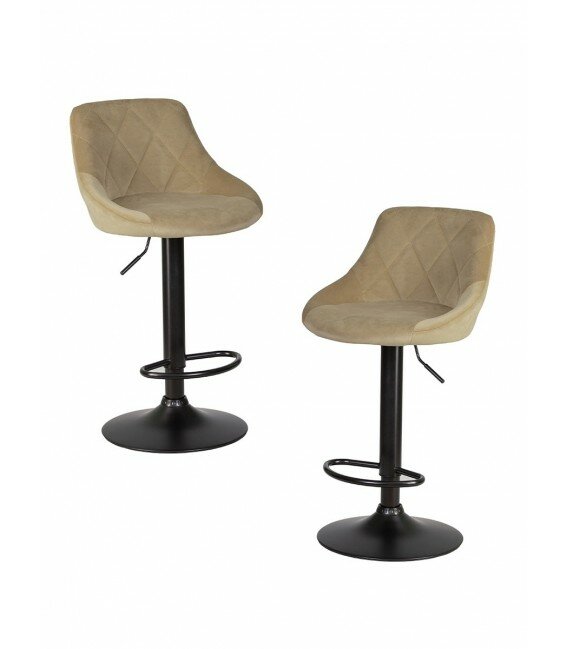 Набор 2 шт Стул барный DOBRIN LOGAN BLACK, мокко велюр (MJ9-9)