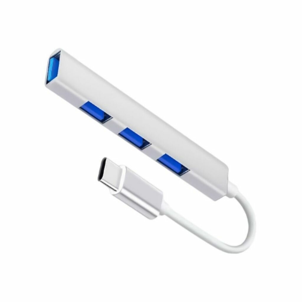 4-портовый USB C/USB разветвитель, Серебро - тип3.0