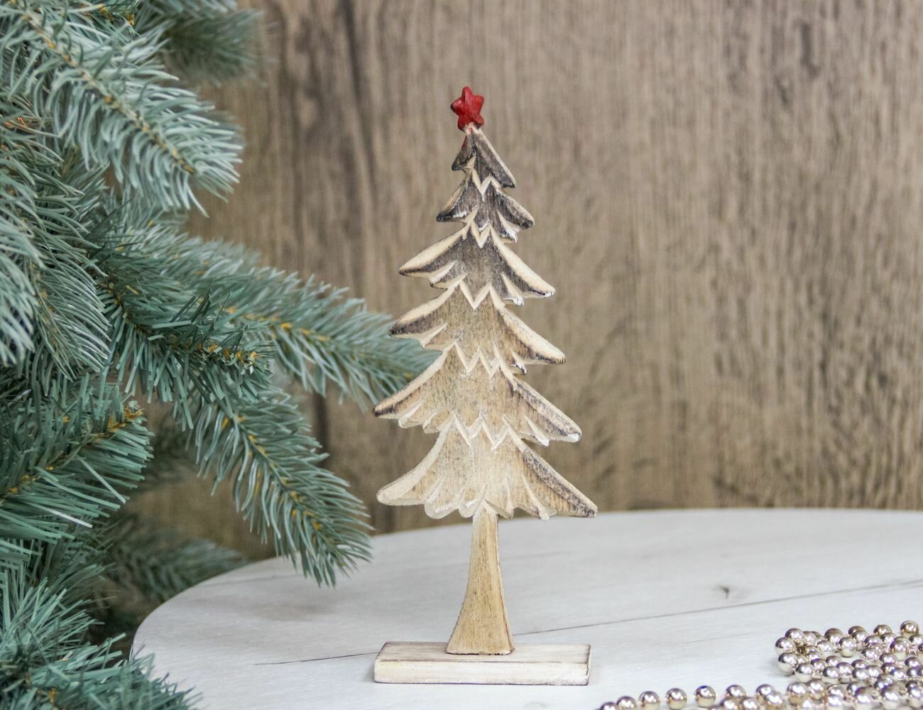 Деревянная ёлка со звёздой, дерево, 21 см, Peha Magic TR-64605