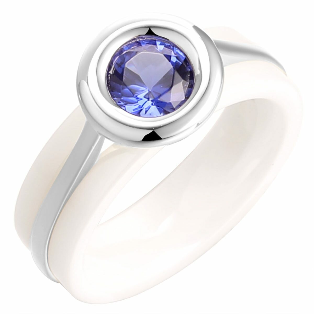 Кольцо, серебро, 925 проба, нанокристалл, керамика