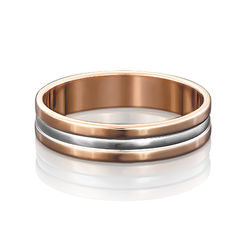 Кольцо, комбинированное золото, 585 проба