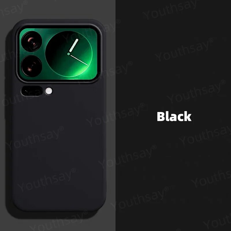 Чехол для Xiaomi 17 Pro Xiaomi 17 Pro Max, чехол Funda Coque, мягкий оригинальный жидкий силиконовый чехол из ТПУ, бампер для телефона Xiaomi 17 Pro Xiaomi 17 Про Макс, Black