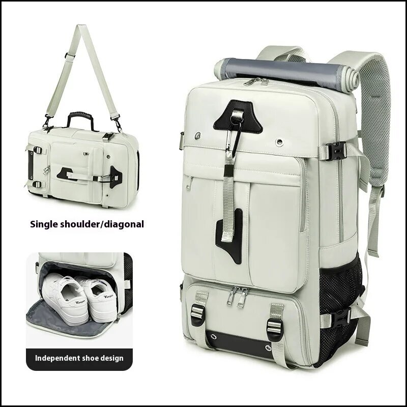 Мужская дорожная сумка большой емкости объемом 60 л, 15,6-дюймовый чемодан, рюкзак, многофункциональный водонепроницаемый рюкзак, сумка для кемпинга на открытом воздухе, светло-зеленый, унисекс, edamame, MAODOU