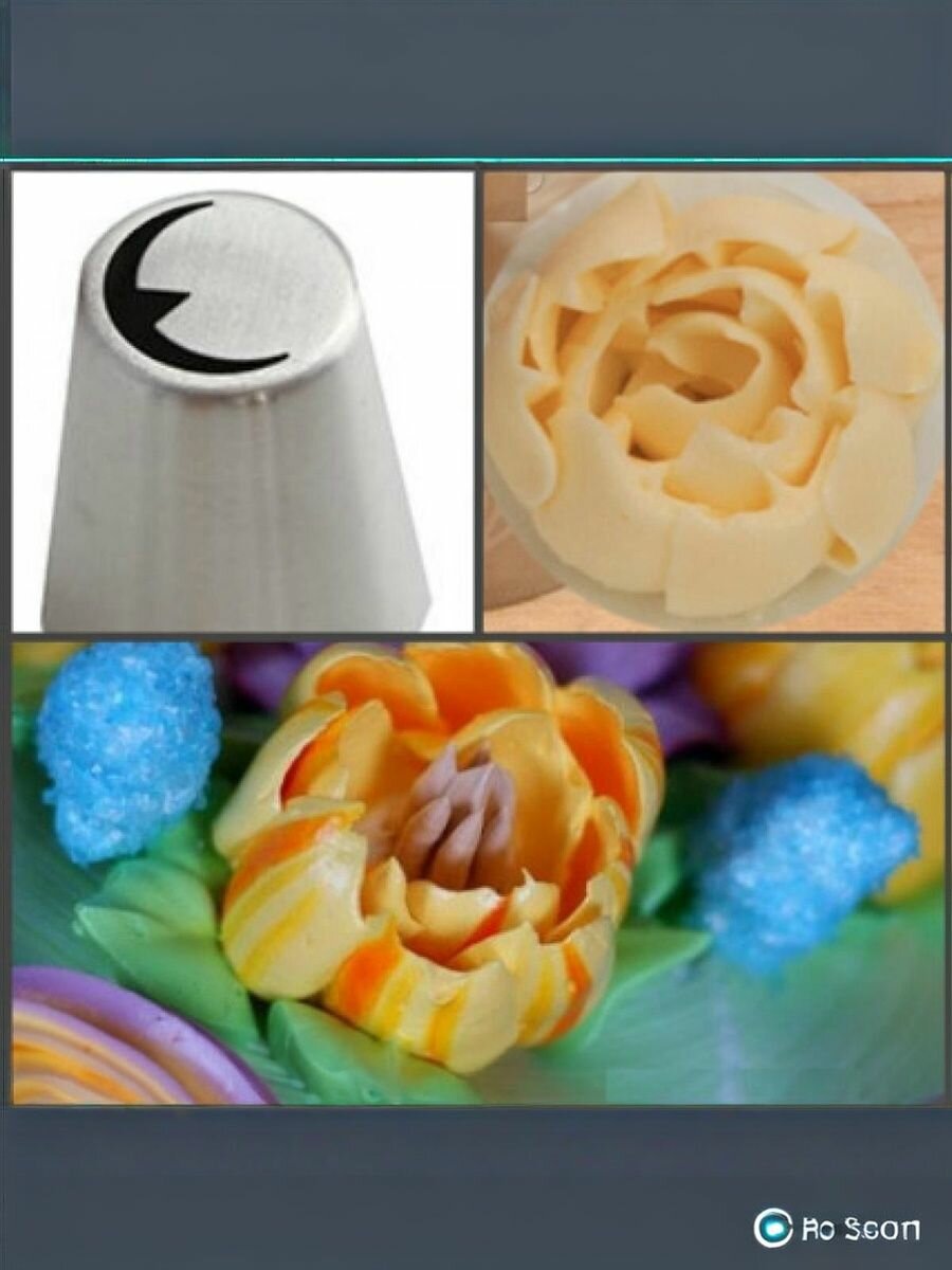 Насадка кондитерская "Лепесток ровный", верх d-25мм, низ d-37мм, h-45мм