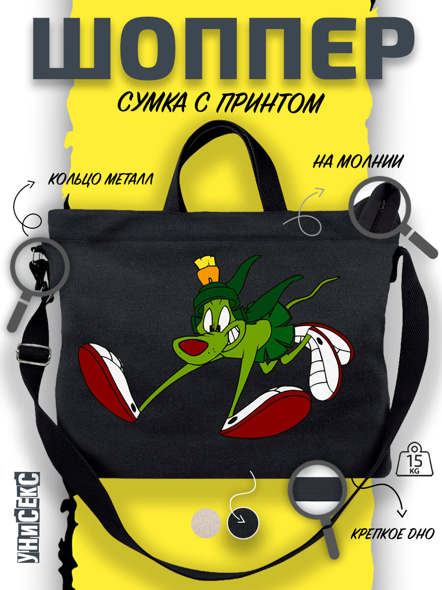 Сумка  шоппер y2k через плечо безумные мелодии К 9