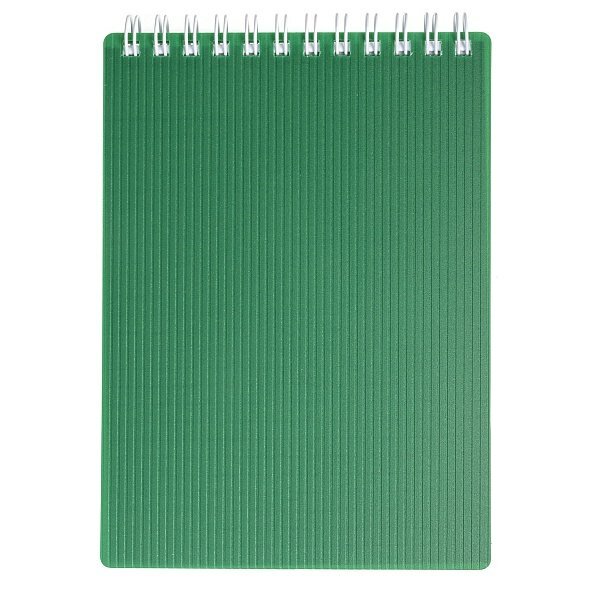 Блокнот А6 80л кл. "VELVET" зеленый, пласт. обл, спираль