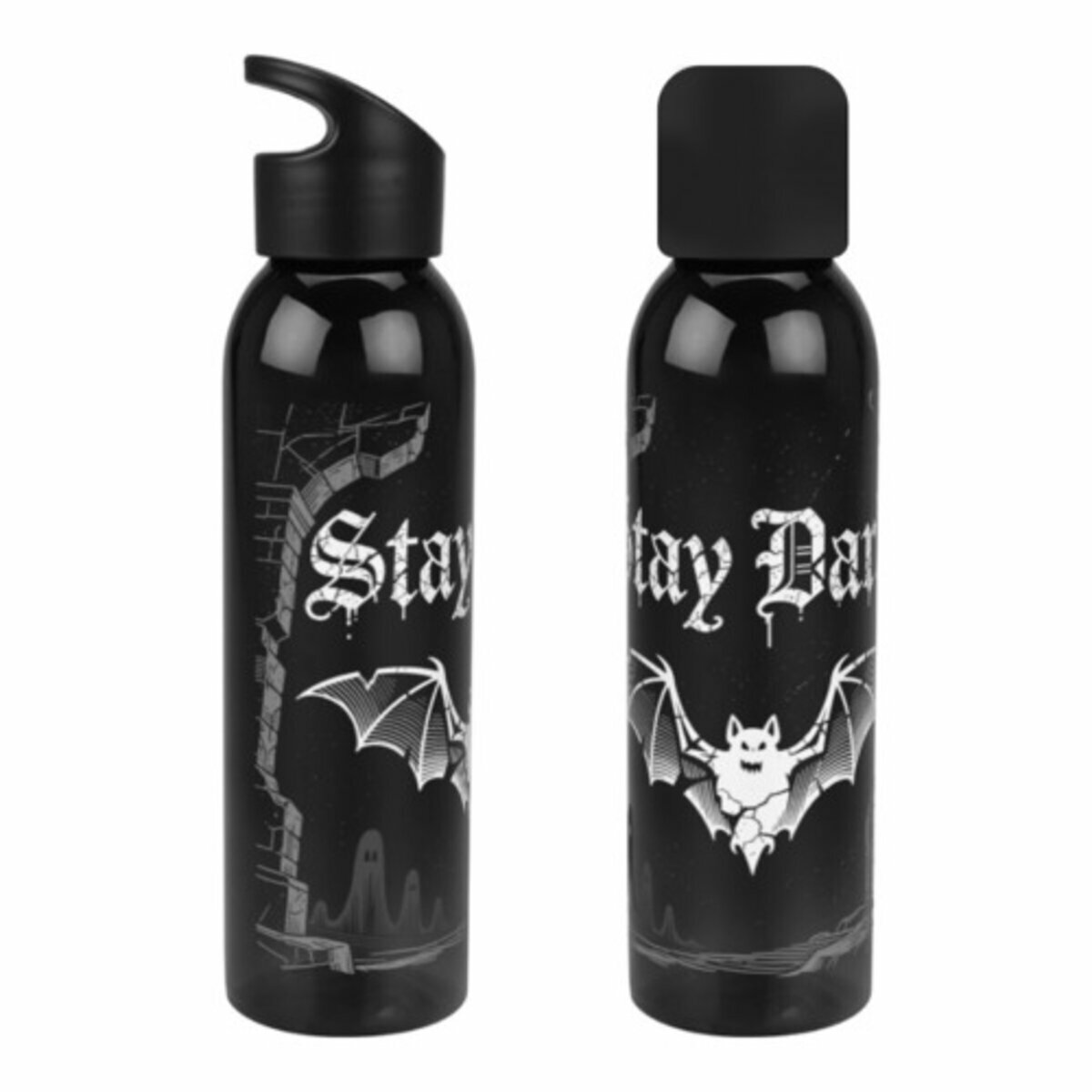 Бутылка для воды «Stay Dark, Хэллоуин, Halloween, летучая мышь, Готика.» (черный)