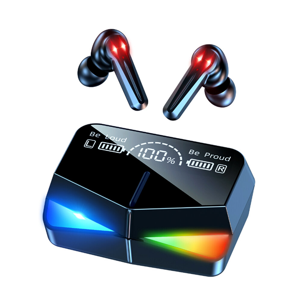 Наушники M28 True Wireless Stereo 2000mAh BT 5.1 с режимом игры 65ms, индикацией заряда, шумоподавлением и микрофоном