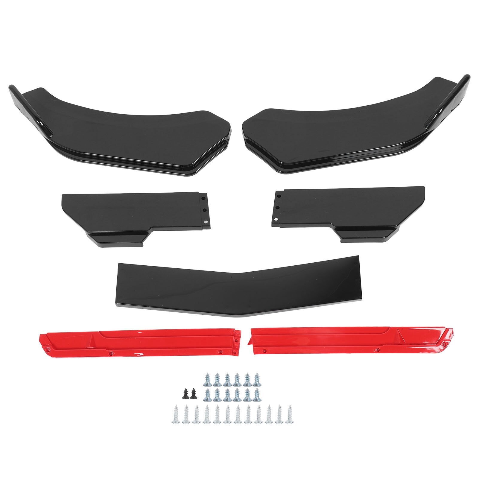 E90 E9 передний бампер спойлер, яркий черный ударопрочный бампер губа кузова комплект с красным передним подбородком для 1 серии, простая установка, прочный пластик