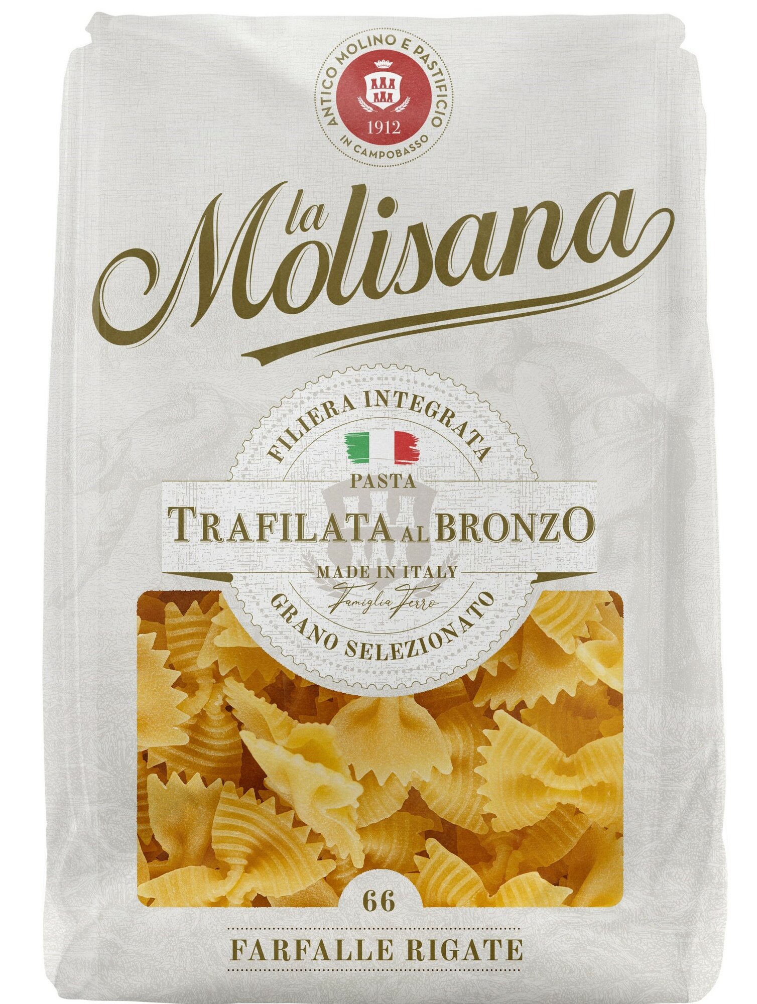 Макароны La Molisana FARFALLE Бантики из твердых сортов пшеницы № 66, 450 г