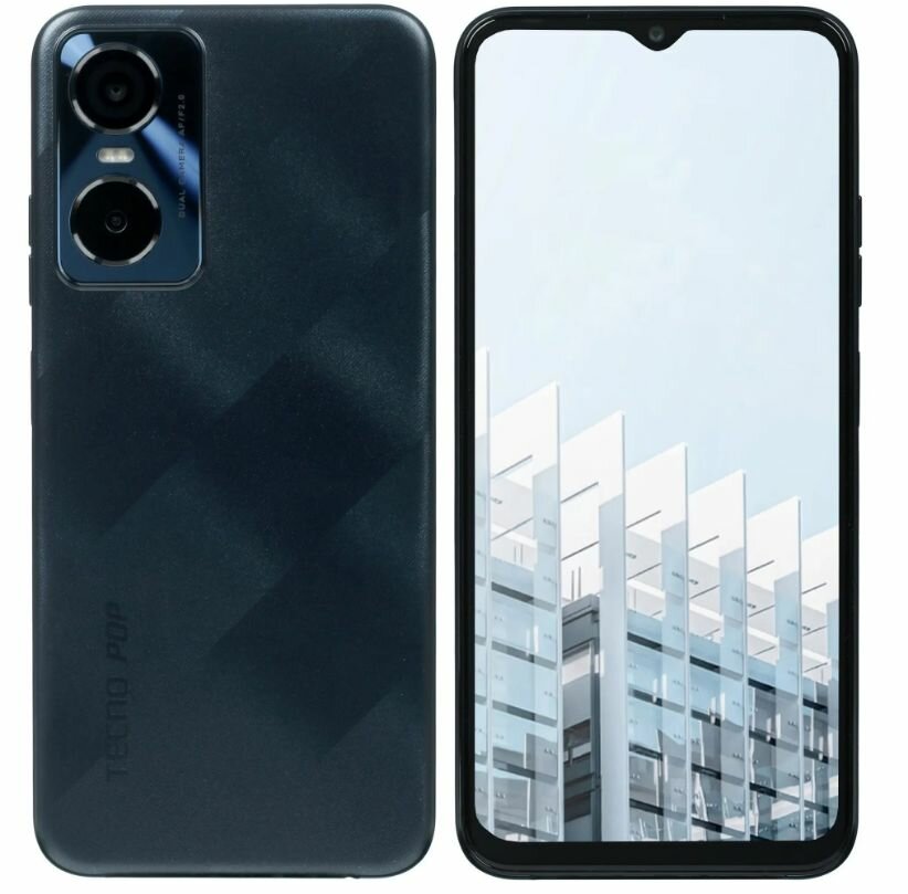 6,56" Смартфон Tecno POP 6 Pro 32 ГБ (POP 6 Pro) черный - 4 x 2 ГГц, 2 ГБ, 2 SIM, TN, 1612х720, 8+0.08 Мп, 4G (LTE), 5000 мА*ч