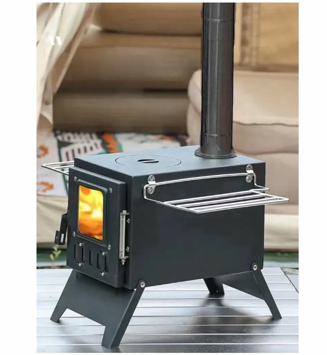 Печка в палатку для зимней рыбалки/печка для палатки буржуйка с дымоходом