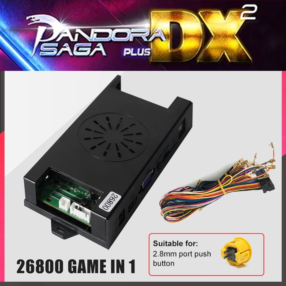 Pandora Saga Box DX2 26800 в 1, семейная материнская плата, аркадная игровая консоль в стиле ретро для встроенного шкафа Bartop, HDMI VGA, with 2.8mm cable