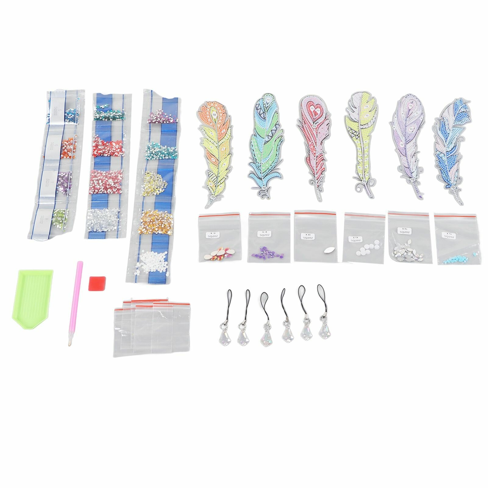 Закладка с алмазным пером своими руками, легкая, нежная, устойчивая к изгибу, маркер для страниц из бисера с подвеской, подарок SQ202