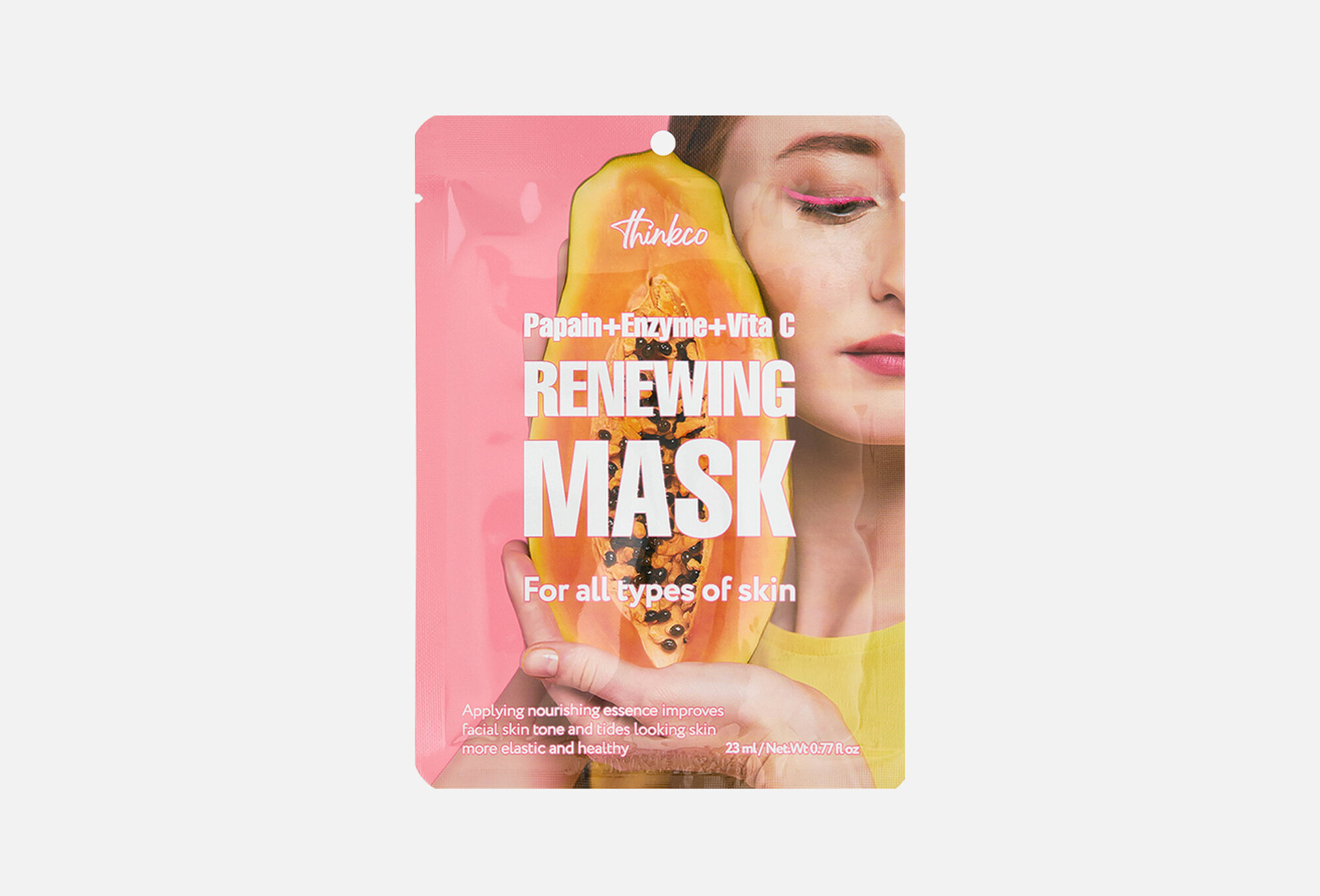 Тканевая маска для лица THINKCO Papain + Enzyme + Vita C Renewing Mask Pack