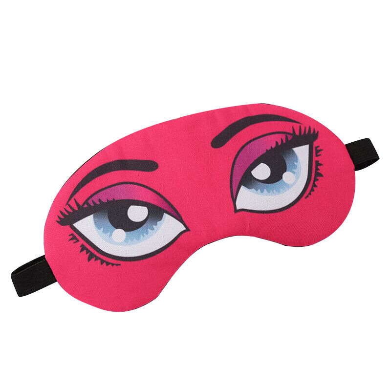 Забавная мультяшная маска для сна, розовая маска для сна с большими глазами, мягкая хлопковая повязка для сна, светонепроницаемая повязка для глаз во время путешествий, сна и отдыха
