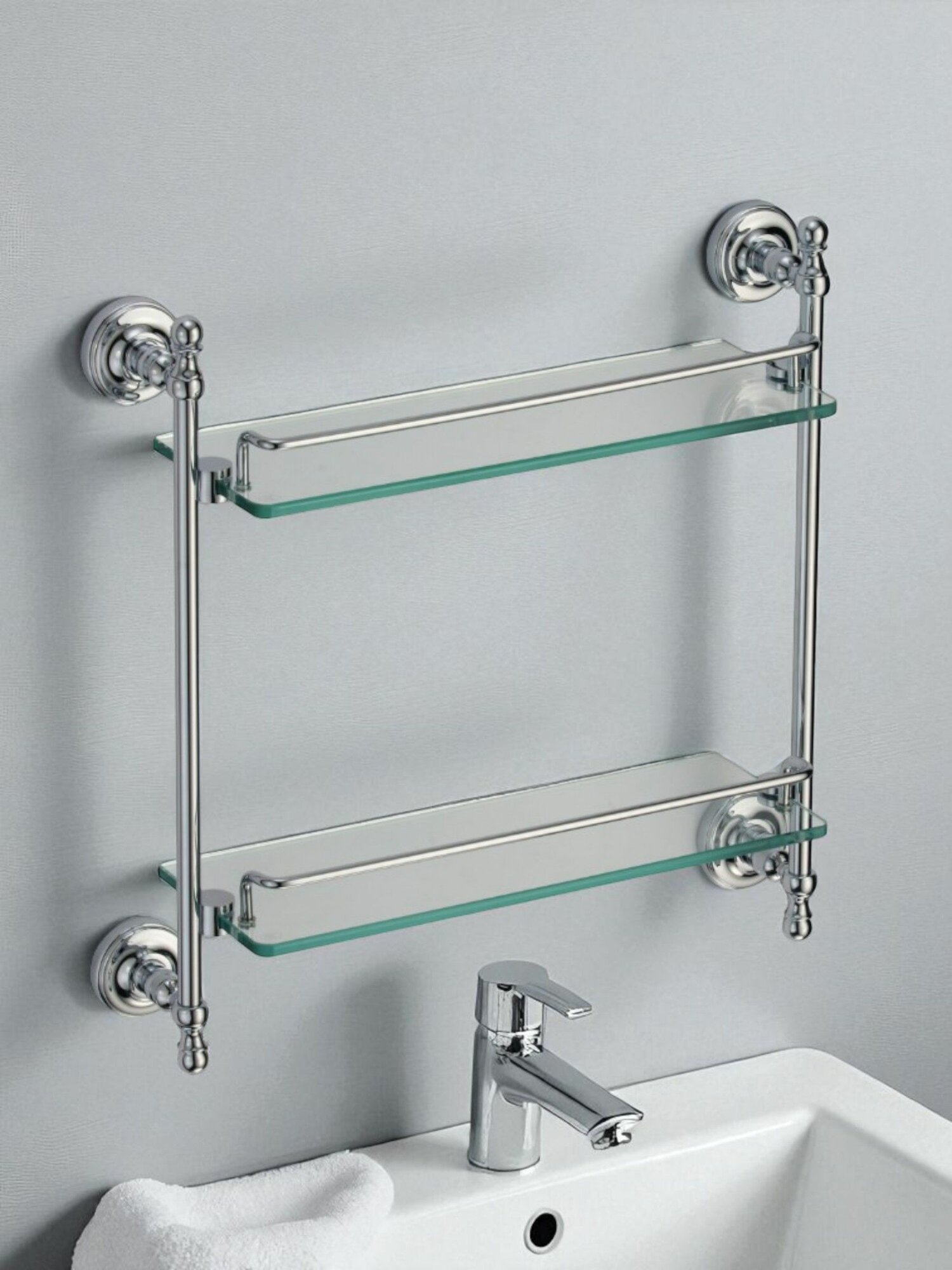 Полка стеклянная 2-я GANZER GZ31077