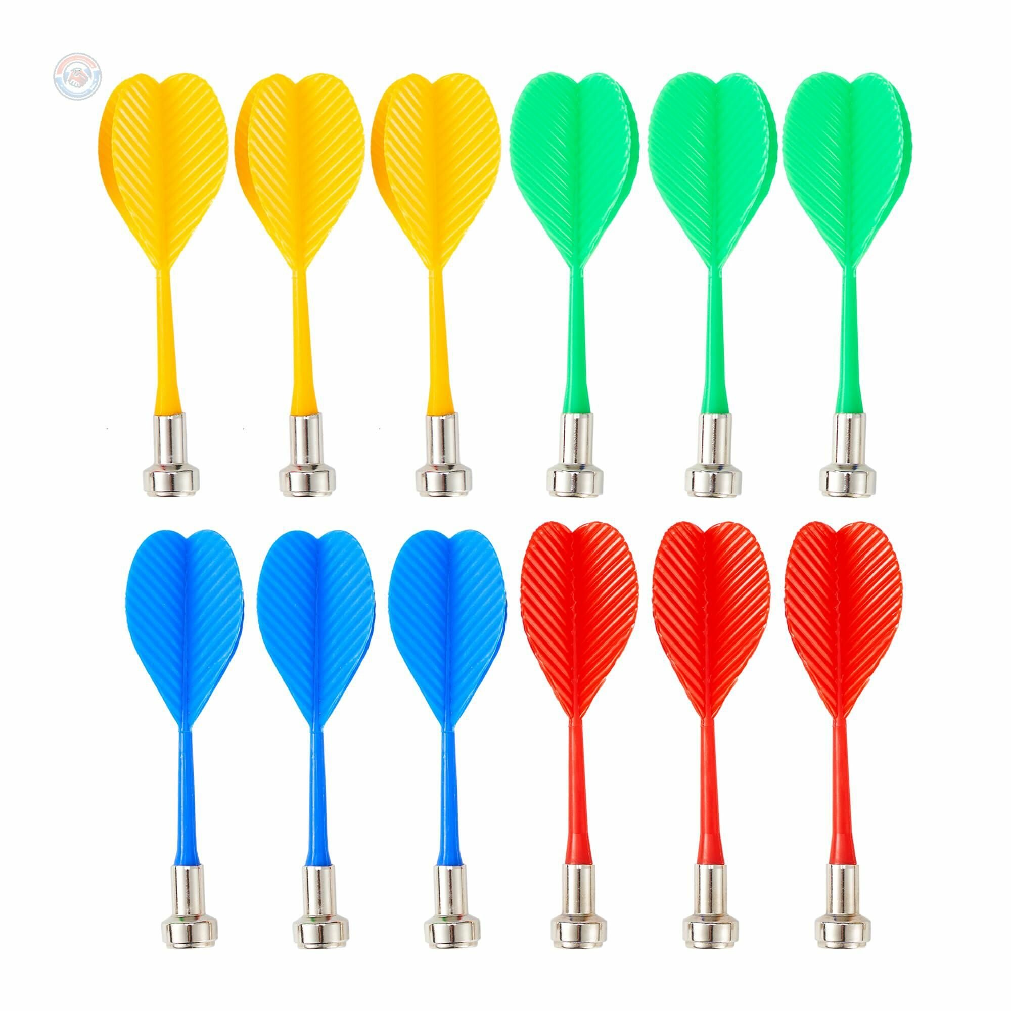 Детские магнитные дротики Safe Leisure для безопасной игры, 12 штук (красные, зеленые, синие, желтые) яркие, удобные и надежные