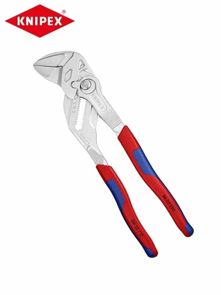 KNIPEX 86 05 250 Клещи-гаечные с хромированным покрытием для водопроводных кранов 250 мм Надежный зажим Коррозионная стойкость