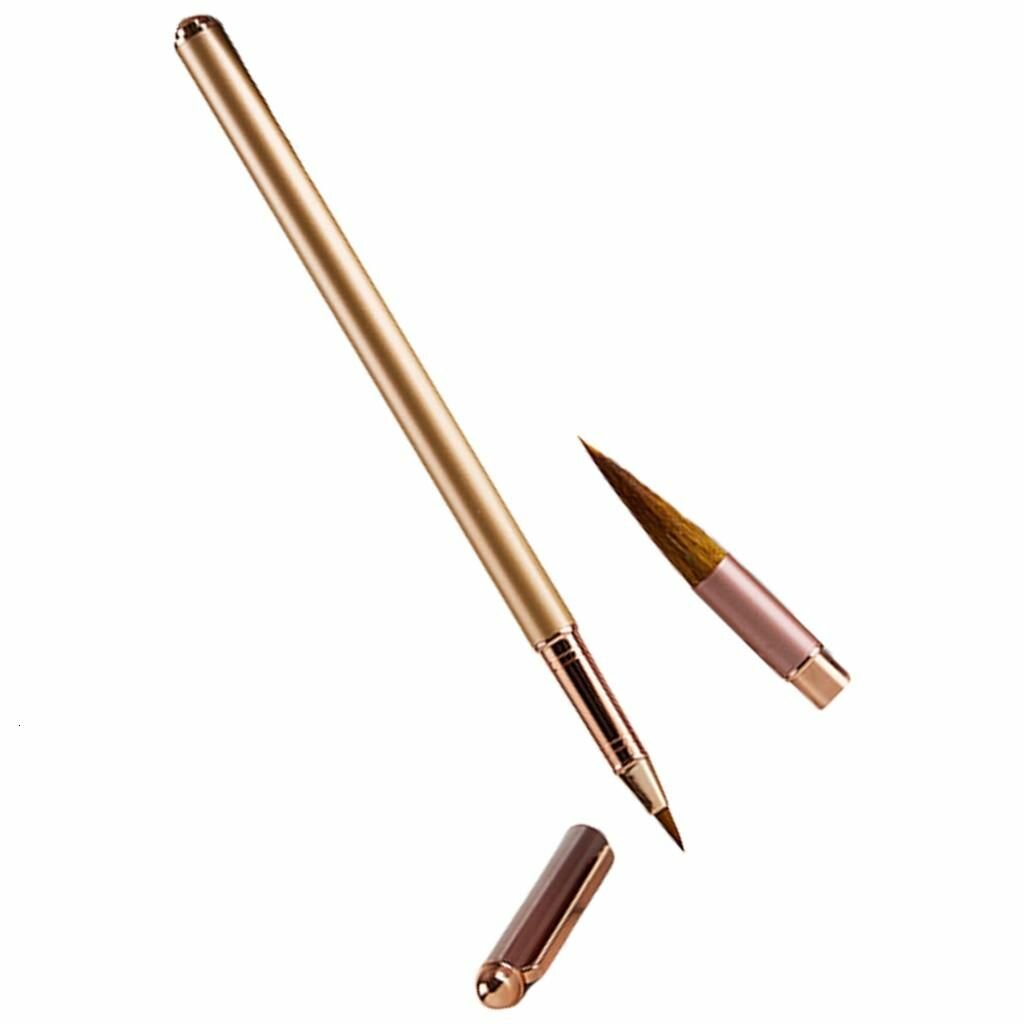 Металлическая кисть для каллиграфии с конвертером чернил и 4 картриджами, золотое шампанское