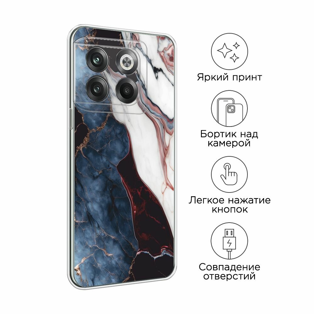 Чехол на OnePlus 10T / Ван плюс 10T с принтом "Благородный мрамор" — фото 1