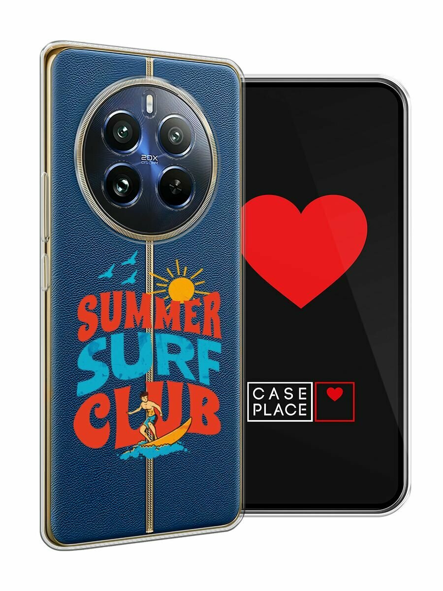 Чехол на Realme 12 Pro / Реалми 12 Про с принтом "Summer surf club", прозрачный — фото 1
