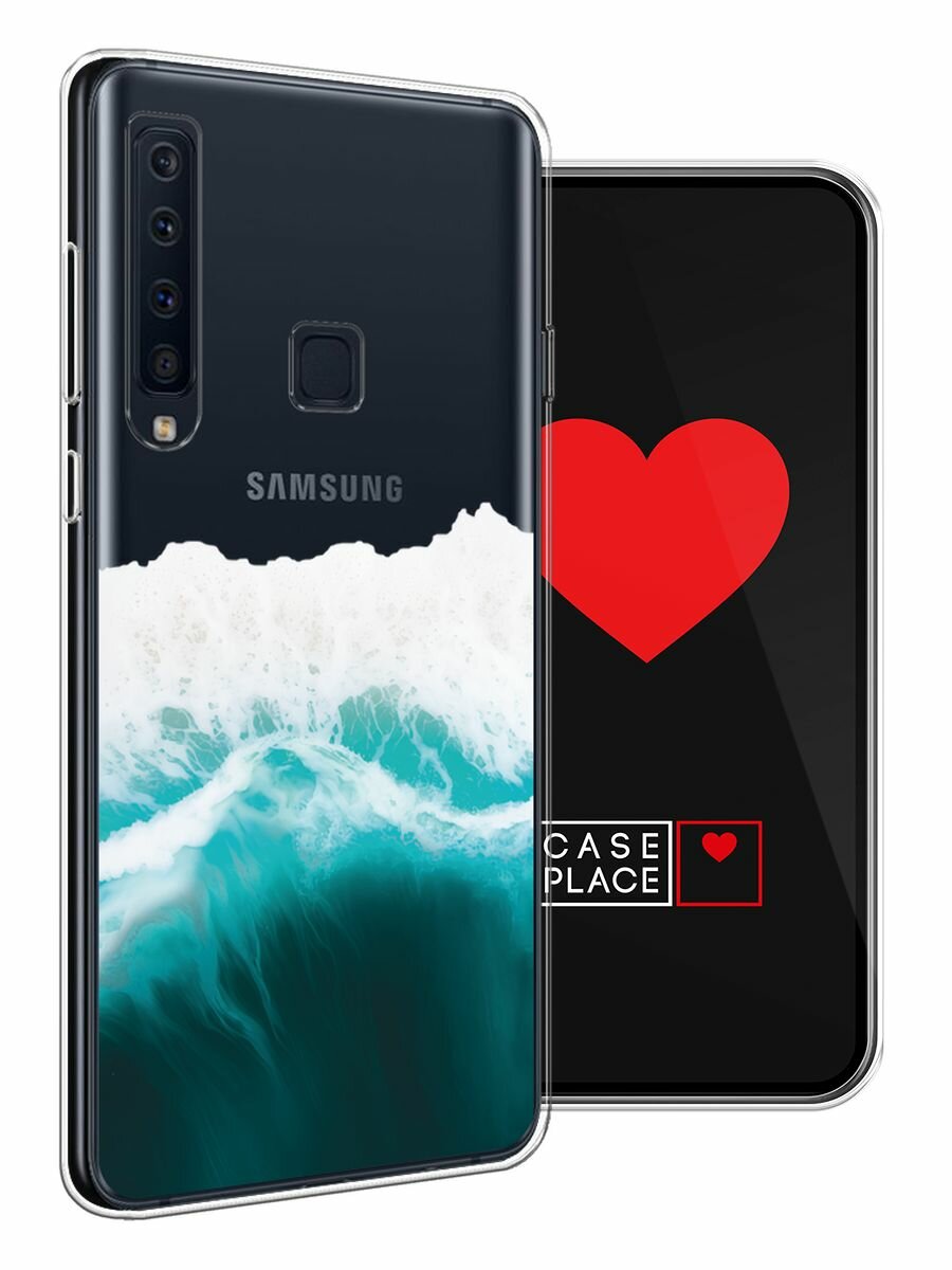 Чехол на Samsung Galaxy A9 2018 / Самсунг Галакси А9 2018 с принтом "Большая волна", прозрачный — фото 1
