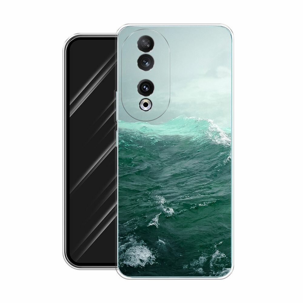 Силиконовый чехол на Honor 90 / Хонор 90 с принтом "Волны 12" — фото 1