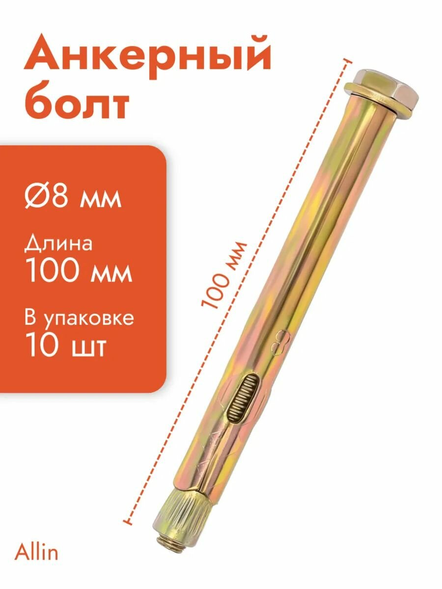 Анкерный болт D8х100 мм (10 шт)