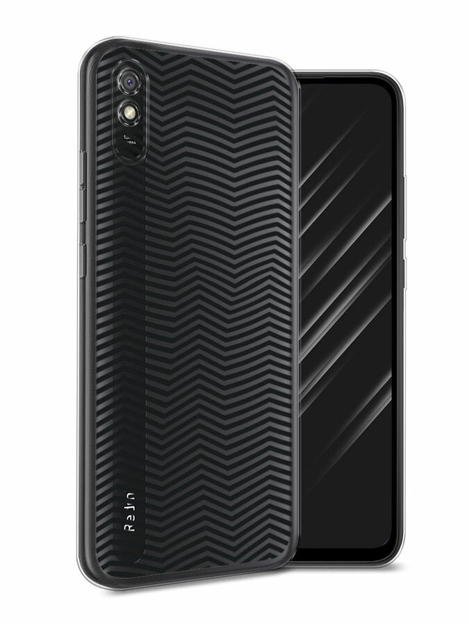 Чехол на Xiaomi Redmi 9A / Сяоми Редми 9А с принтом "Зрительный обман черный", прозрачный