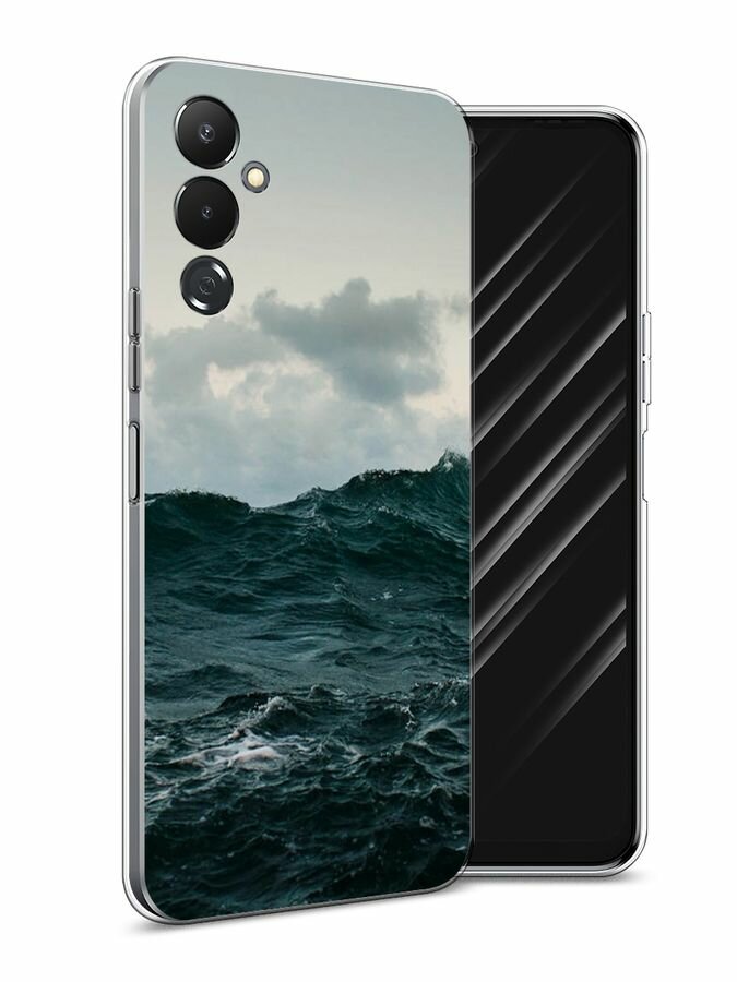 Силиконовый чехол на Tecno Pova 4 / Текно Пова 4 с принтом "Волны 11"