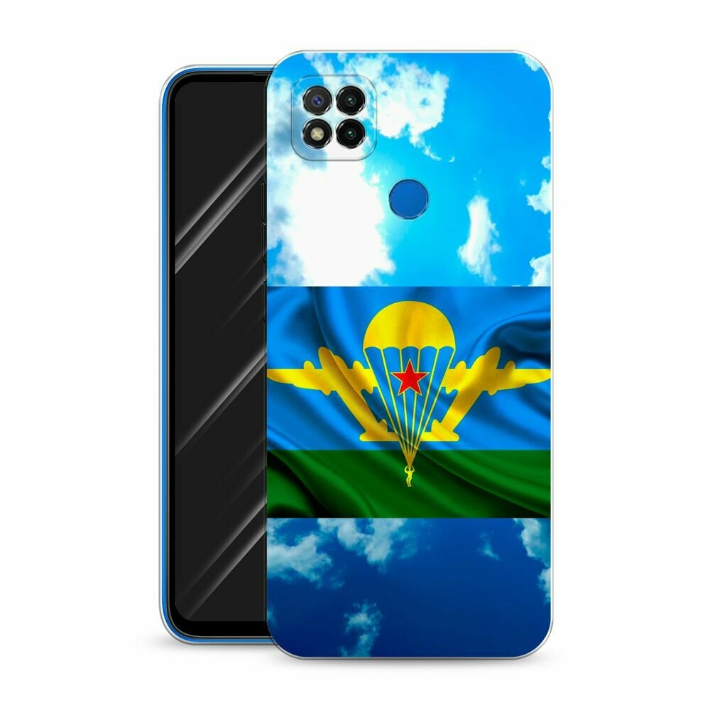Чехол на Xiaomi Redmi 9C / Сяоми Редми 9C с принтом "ВДВ флаг в небесах" — фото 1