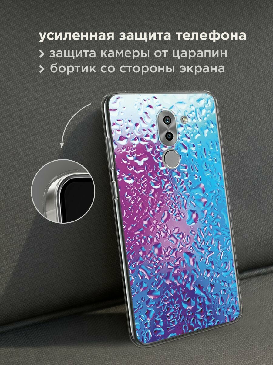 Силиконовый чехол на Honor 6X / Хонор 6Х с принтом "Капли на стекле" — фото 1