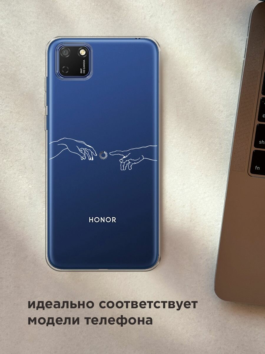 Чехол на Honor 9S/Huawei Y5p / Хонор 9S/Хуавей Y5p с принтом "Загрузка творения", прозрачный — фото 1