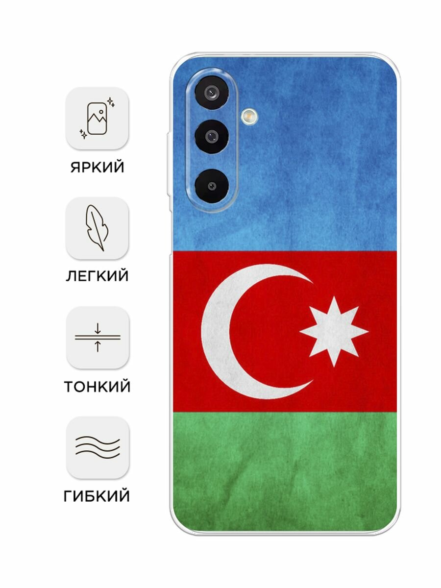 Чехол на Samsung Galaxy M16 / Самсунг Галакси М16 с принтом "Флаг Азербайджана" — фото 1