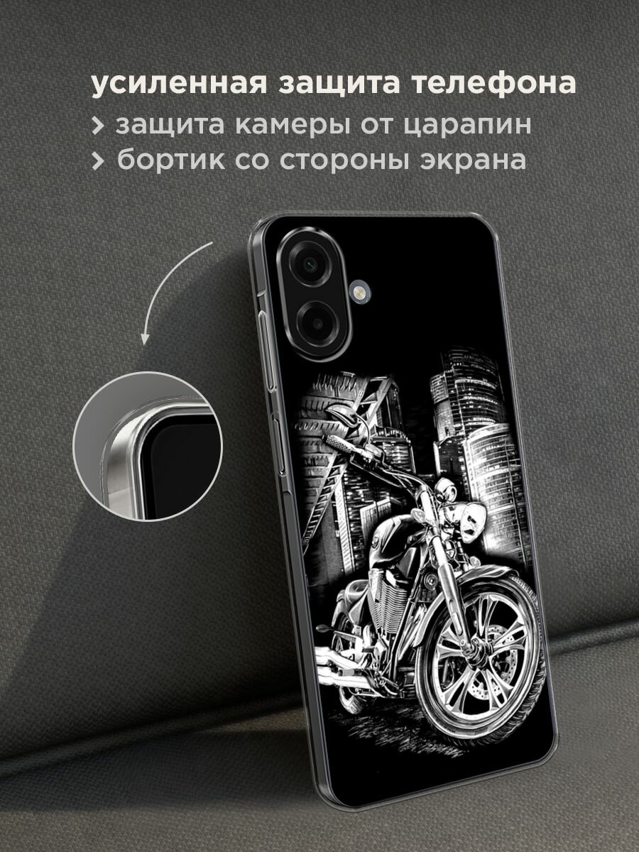 Чехол на Samsung Galaxy A07/A08 / Самсунг А07/А08 с принтом "Крутой байк" — фото 1
