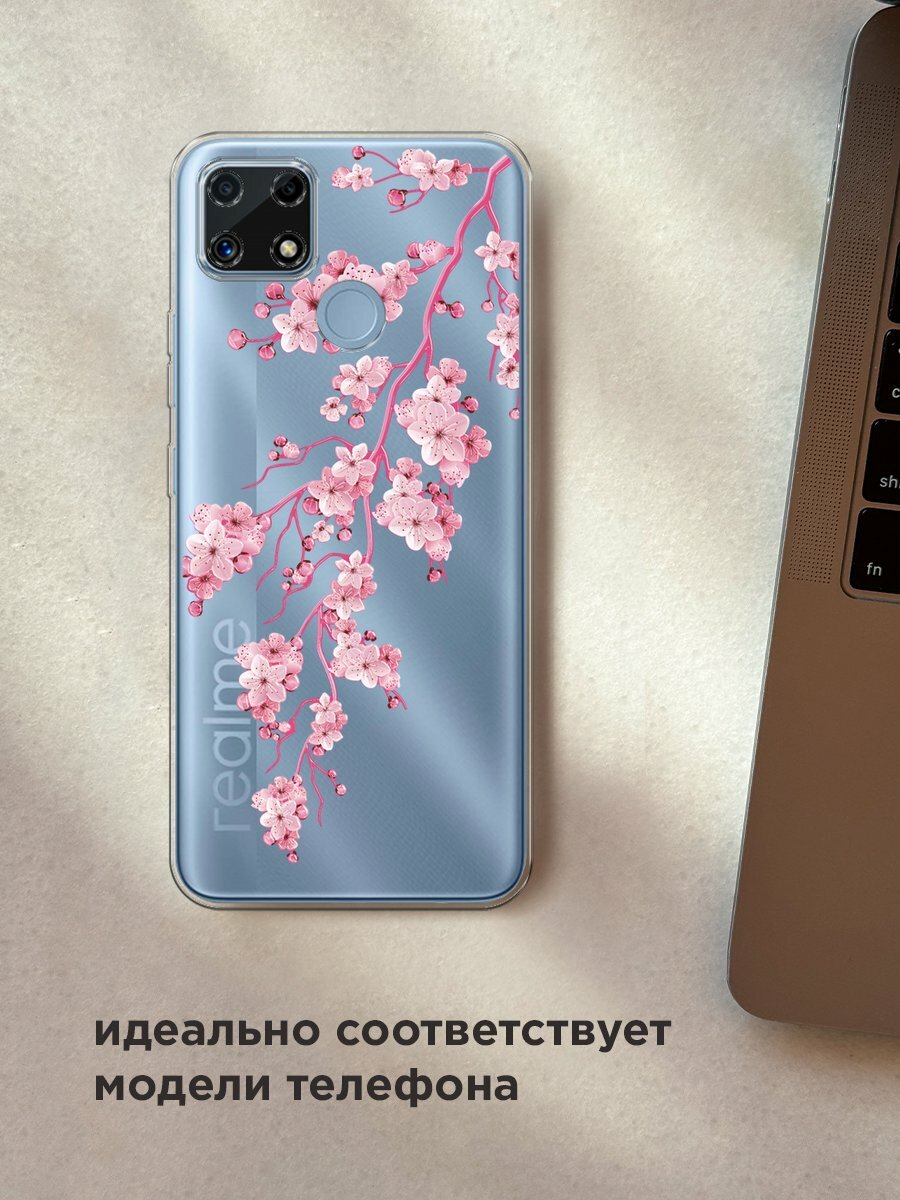 Чехол на Realme C25/C25s / Реалми С25/C25s с принтом "Ветка сакуры 2" — фото 1