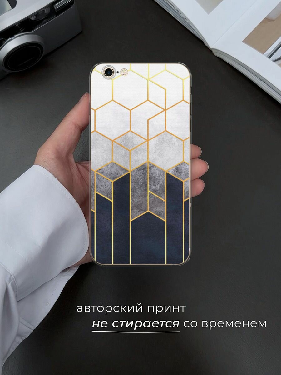 Чехол на Apple iPhone 6 Plus/6S Plus / Айфон 6 Плюс/Айфон 6С Плюс с принтом "Черно-белая мозаика" — фото 1
