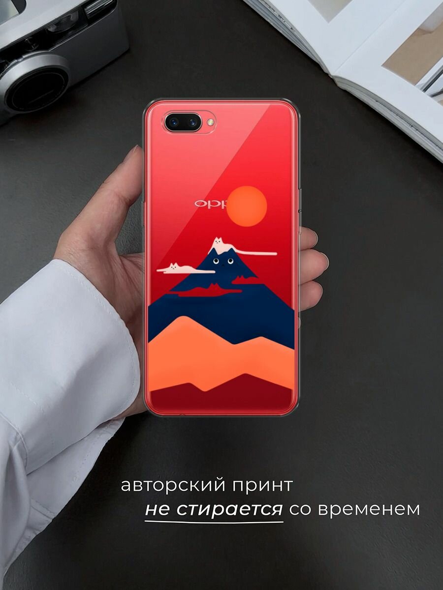 Чехол на Oppo A3s / Oppo A3s с принтом "Кот-гора", прозрачный — фото 1